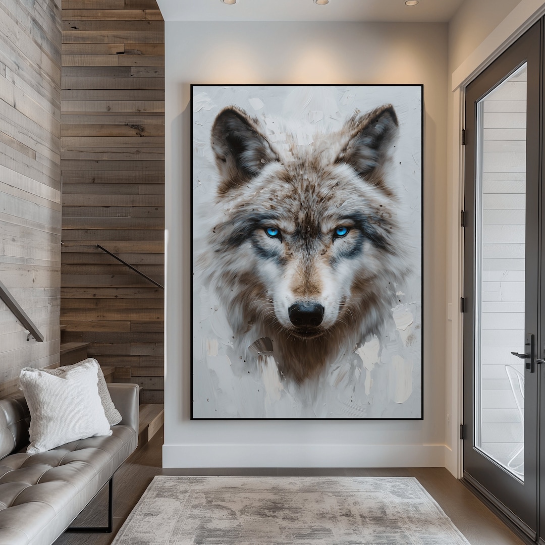 White Wolf Abstract Art Framed Poster, Wolf Wall Art, Wolf Print, Wolf ...