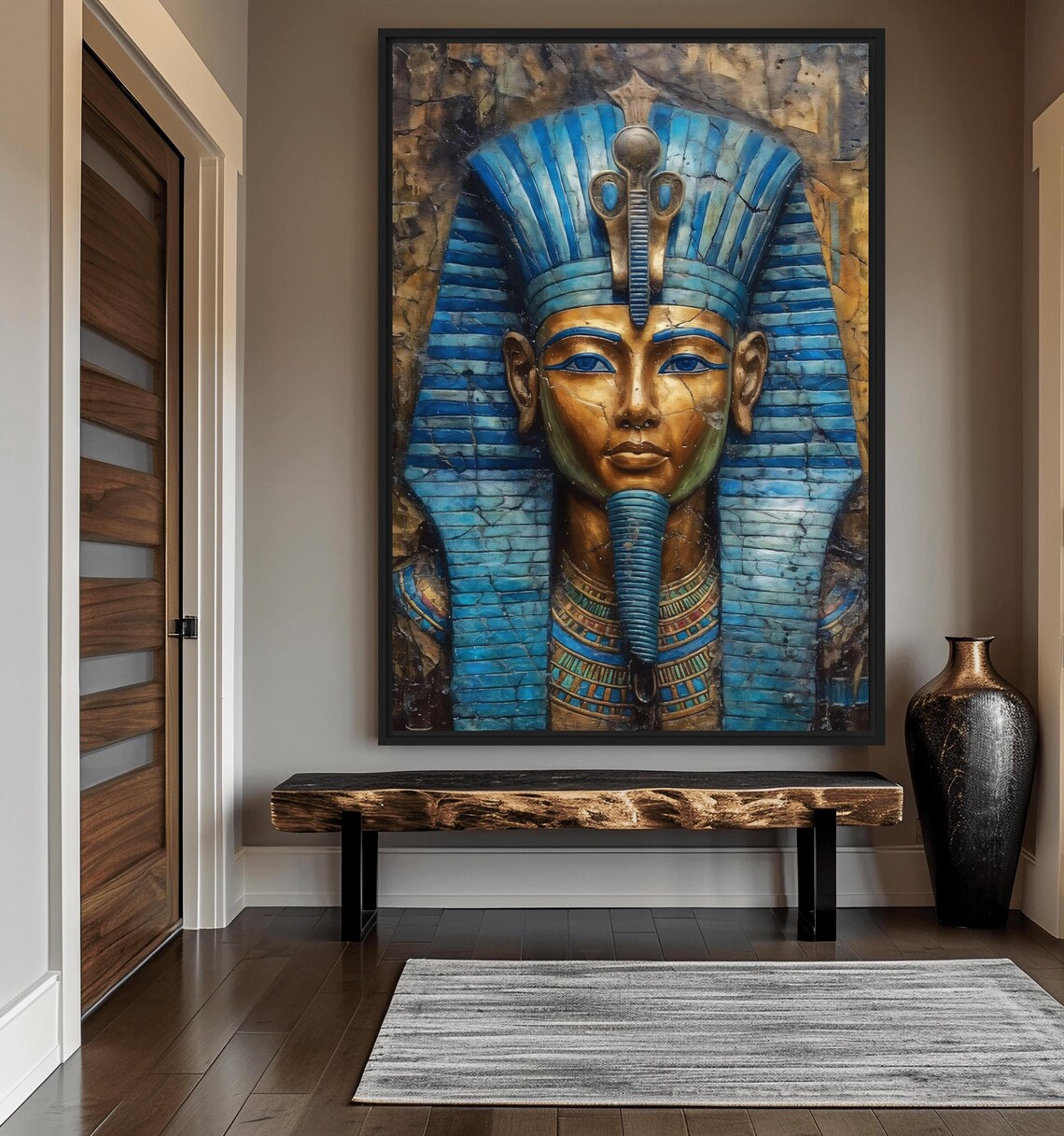 Tutankhamun Abstract Framed Poster: Egyptian Home Decor - Etsy