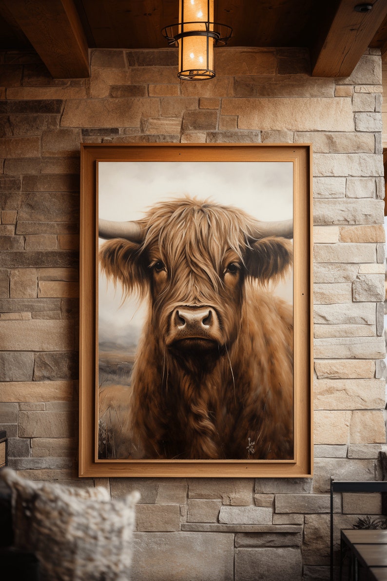 Highland Cow Digital Print, Highland Cow Print, Highland Cow Art ...