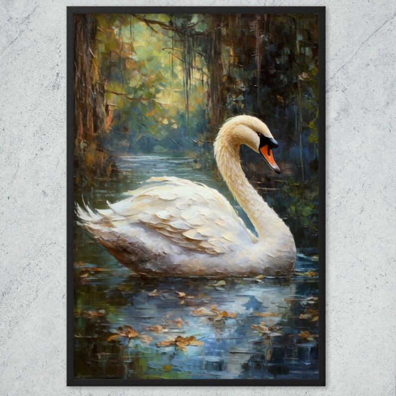Framed Swan Lake Poster: Elegant Bird Art Print - Etsy