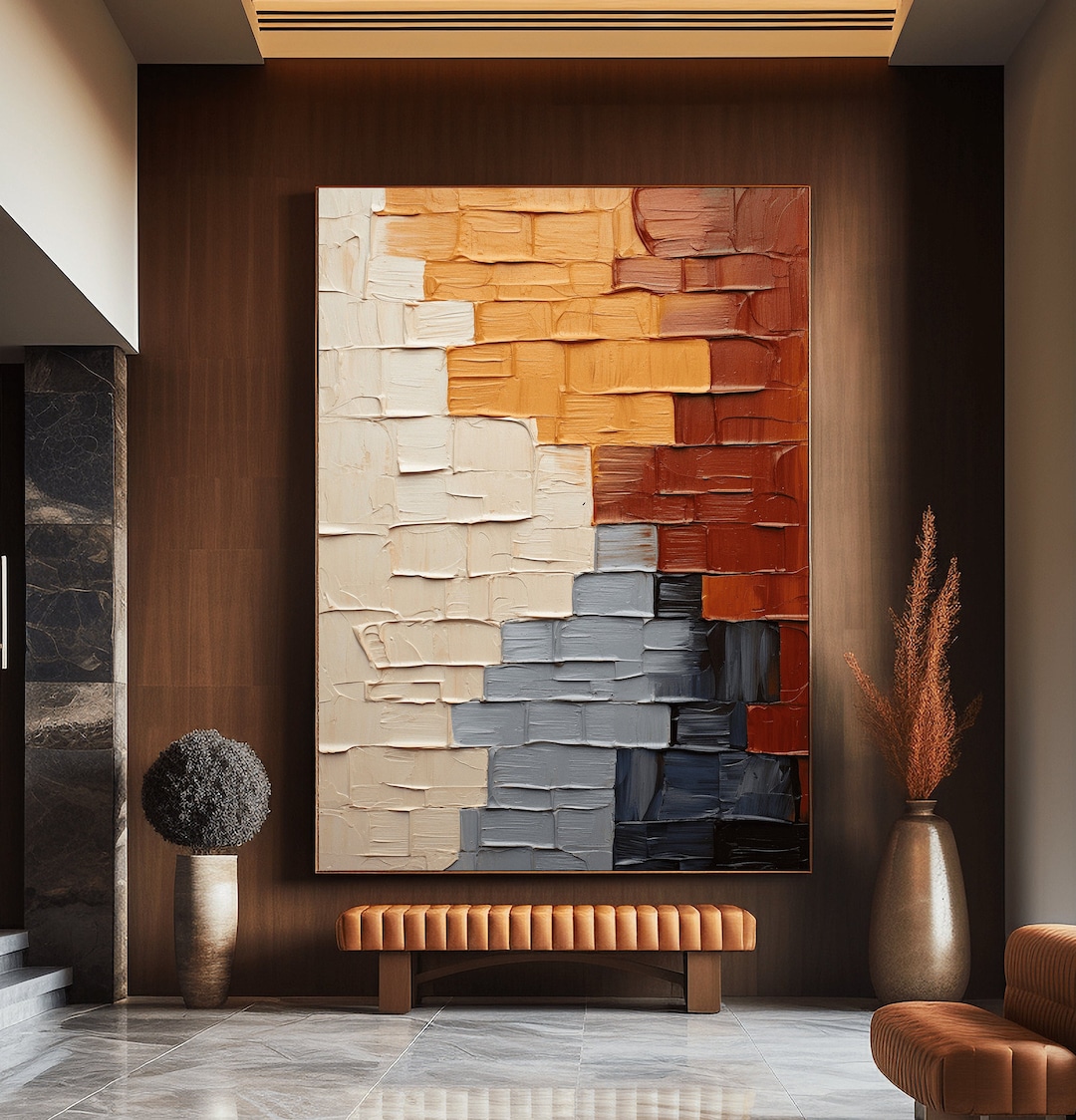 Earth Tone Abstract Art Framed Poster, Neutral Wall Art, Earth Tone ...