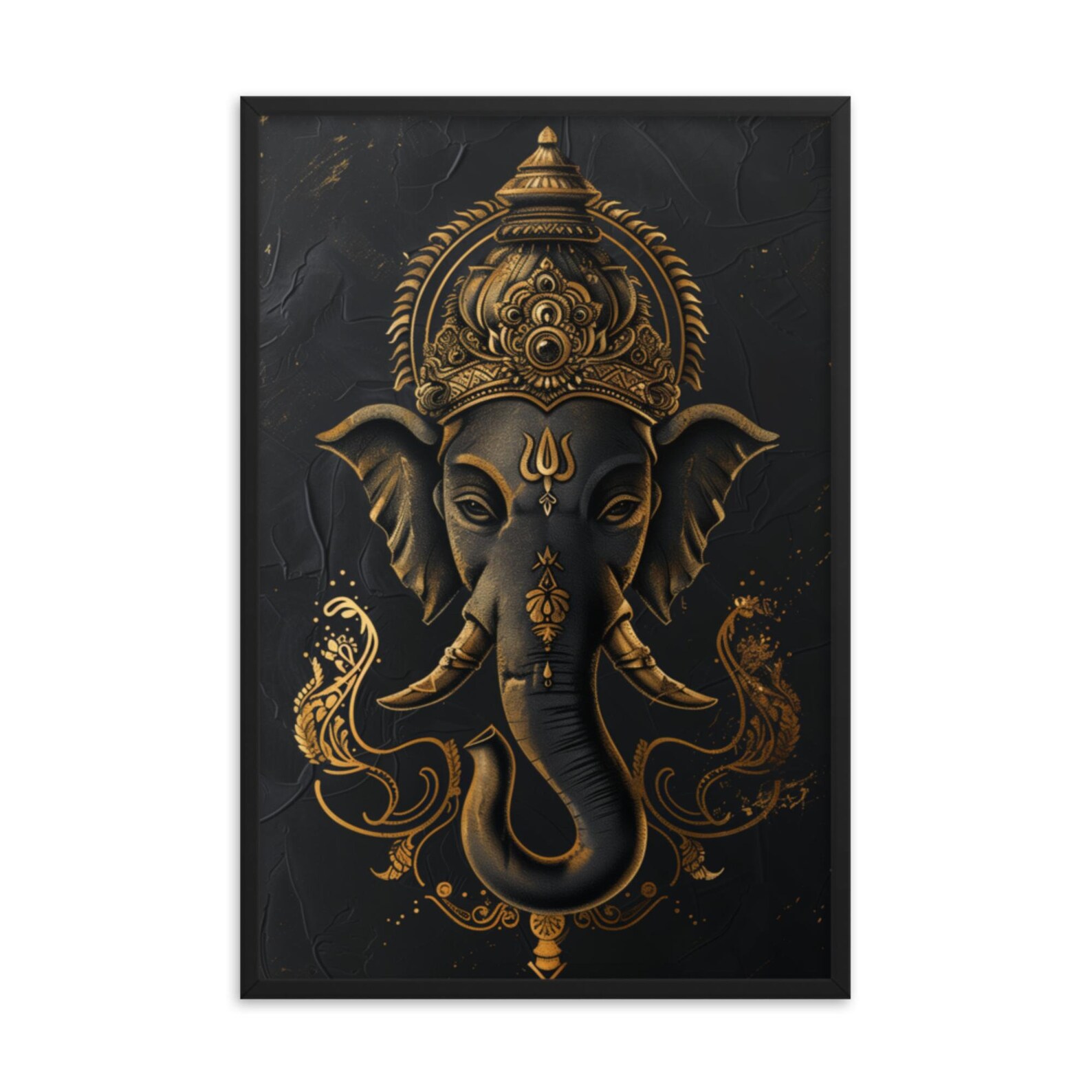 Lord Ganesha Framed Poster, Ganesha Wall Art, Ganesha Painting, Ganesha ...