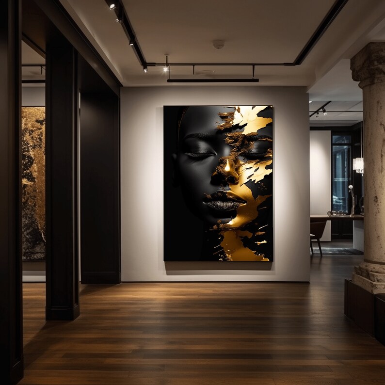African Woman In Gold Digital Print African Woman African American
