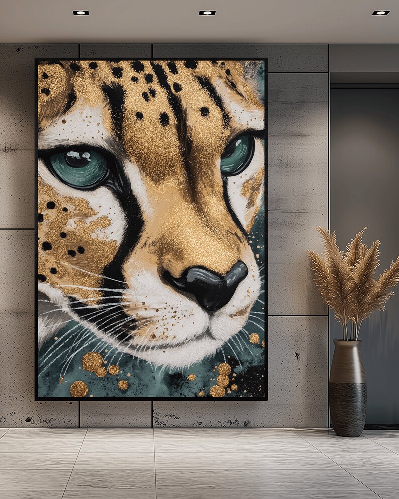 Cheetah Modern Art Print: Elegant Wildlife Wall Decor (digital Download ...