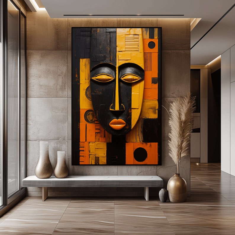 Framed African Tribal Mask Art: Modern Home Decor Poster - Etsy