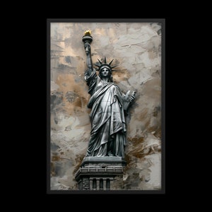Statue of Liberty Abstract Art Framed Poster, Liberty Statue, Liberty ...