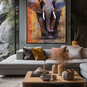 Elephant Abstract Art Framed Poster, Elephant, Elephant Art, Elephant ...
