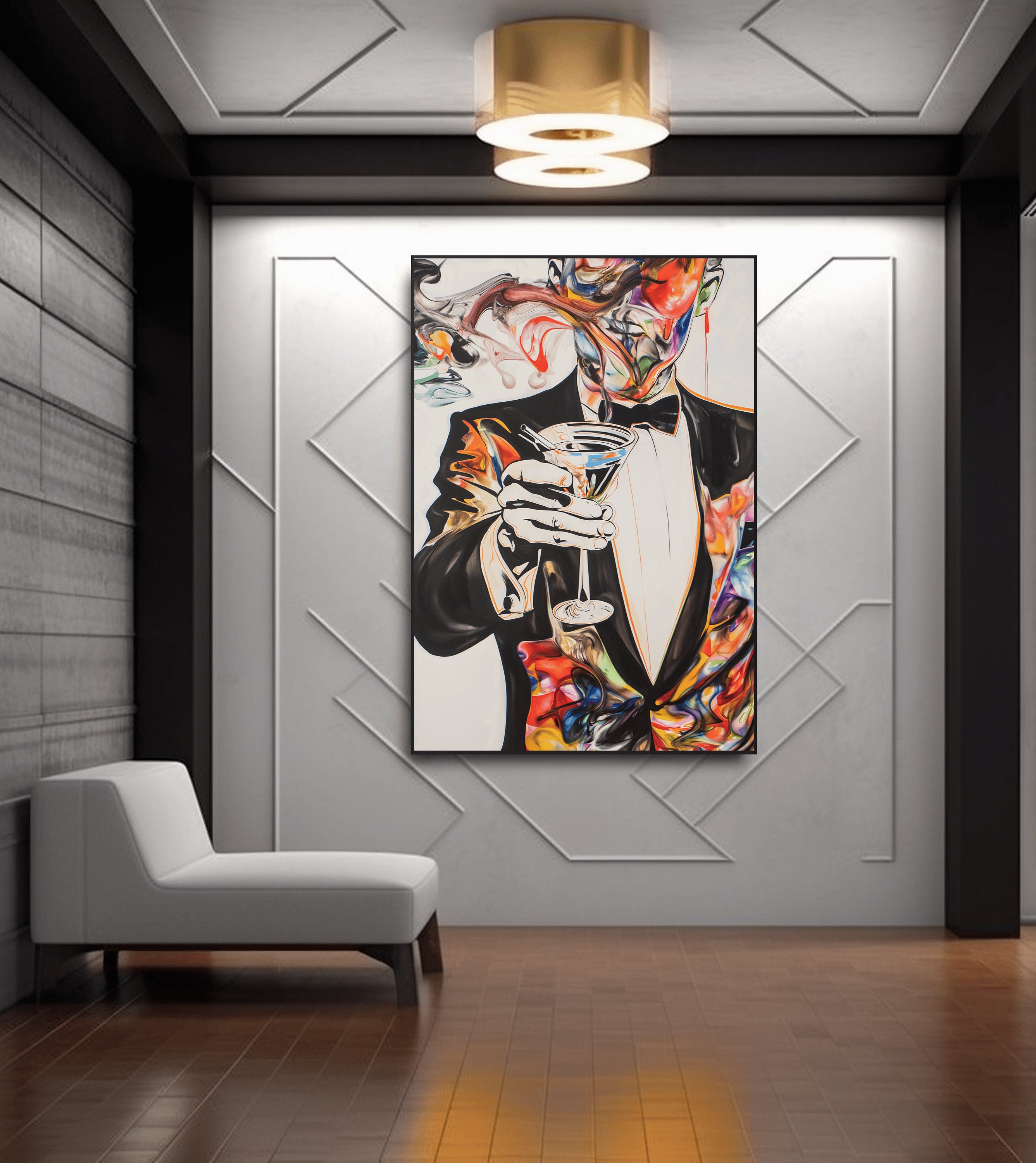 Abstract Cocktail Art Print: Modern Bar Cart Decor (digital Download ...