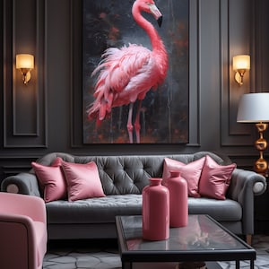Flamingo Abstract Art Framed Poster, Flamingo Art, Flamingo Print ...