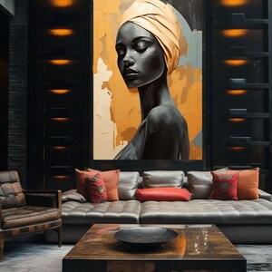 African Woman Abstract Art Digital Print, African American Art, Black ...