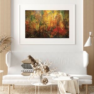 Forest Abstract Canvas, Forest Decor, Forest Print, Forest Wall Art ...