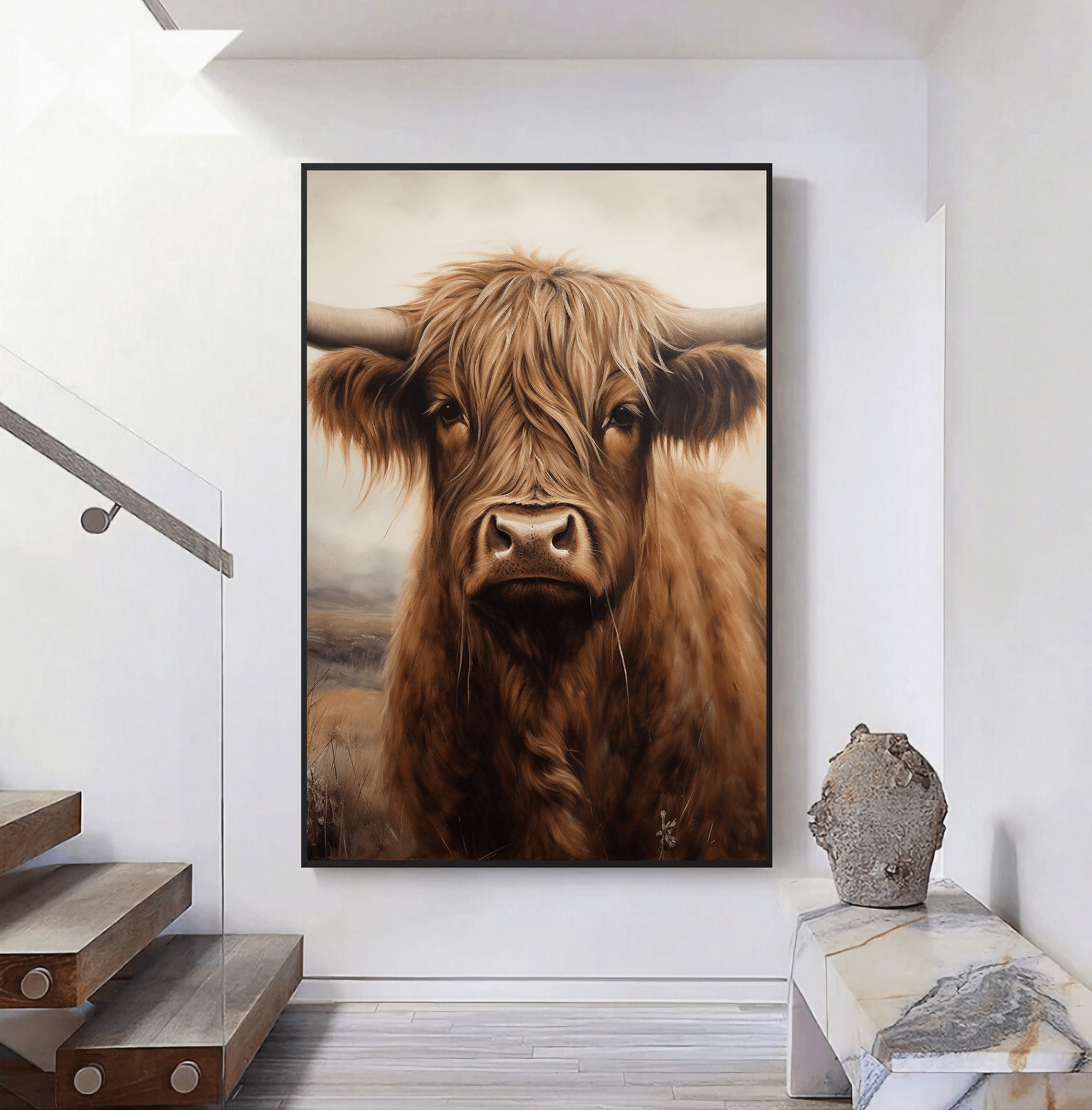 Highland Cow Digital Print, Highland Cow Print, Highland Cow Art ...