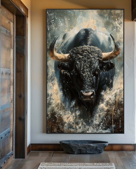 Abstract bull painting store