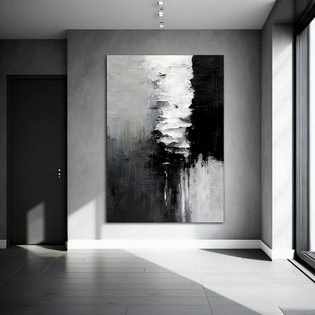 Black and White Abstract Digital Print Black and White Black - Etsy