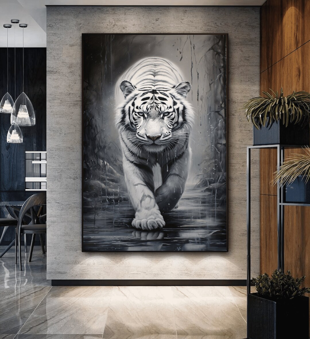 White Tiger Framed Poster, Tiger, Tiger Print, White Tiger, Tiger Wall ...