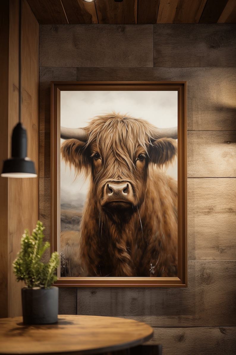 Highland Cow Digital Print, Highland Cow Print, Highland Cow Art ...
