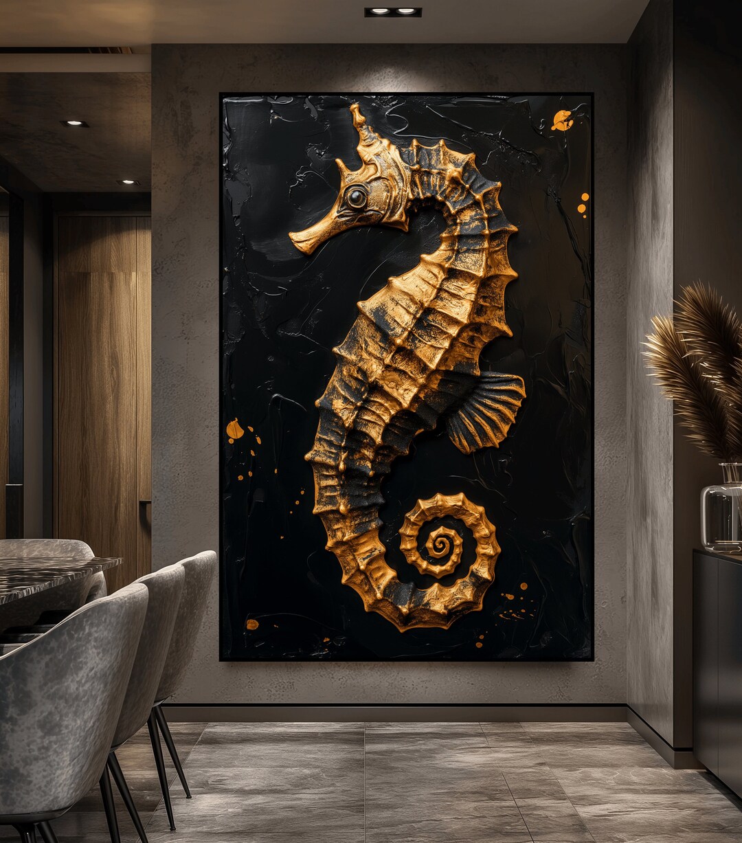 Seahorse Abstract Art Framed Poster, Sea Horse, Sea Horse Wall Art, Sea ...