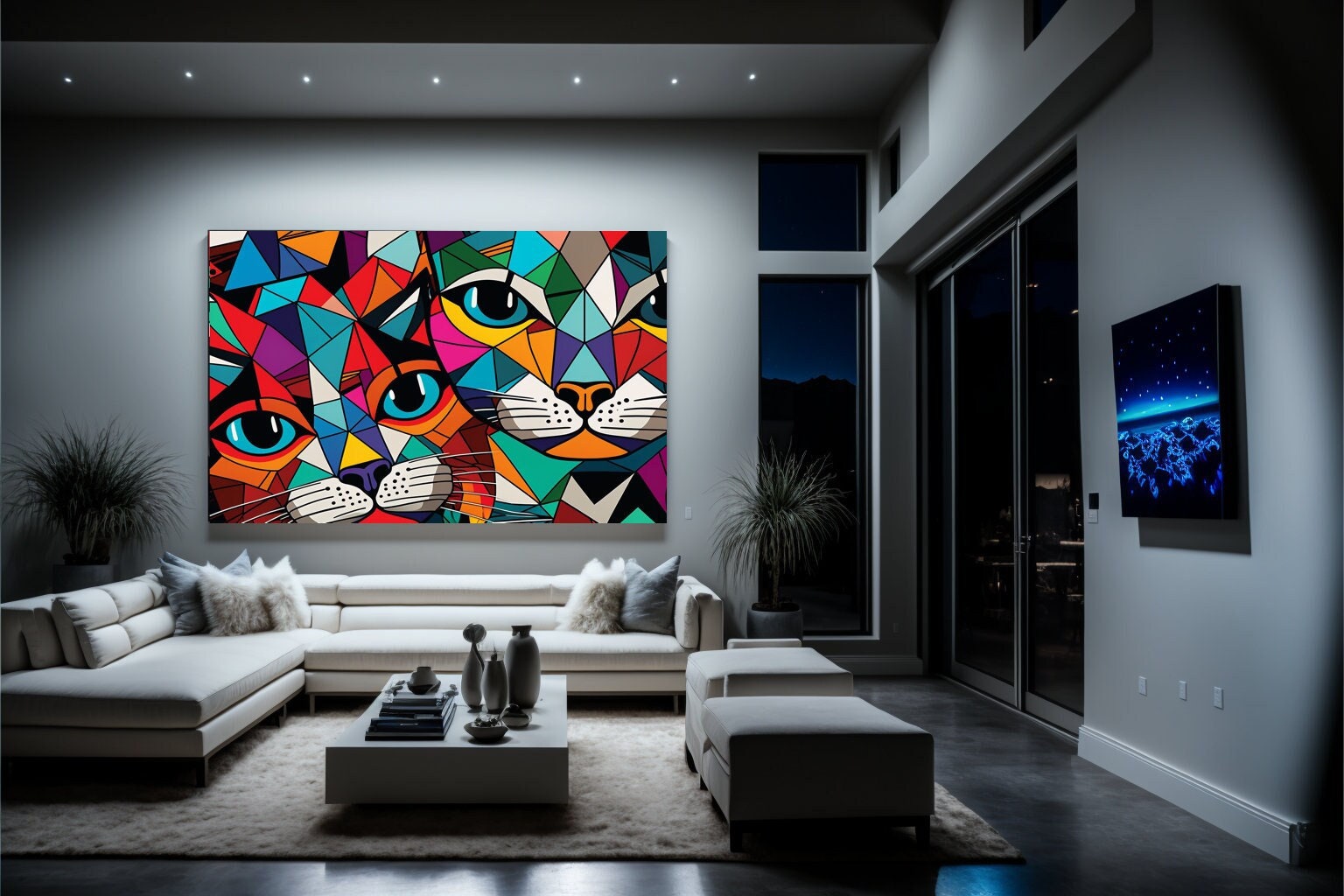 Abstract Cats Wall Art Digital Print, Cat Poster, Cat Art Print ...