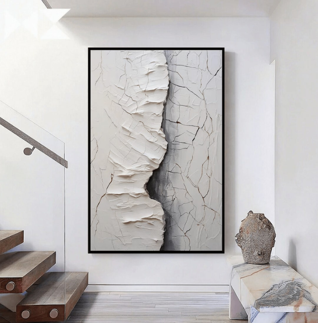 White Minimalist Art Framed Poster, Scandinavian Art, White Minimalist ...