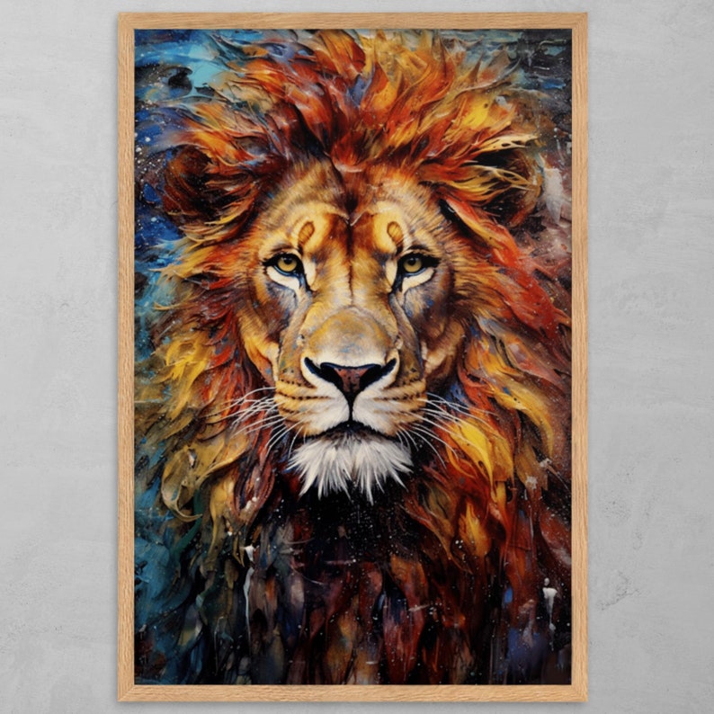 Abstract Lion Framed Poster: Colorful Lion Wall Art - Etsy