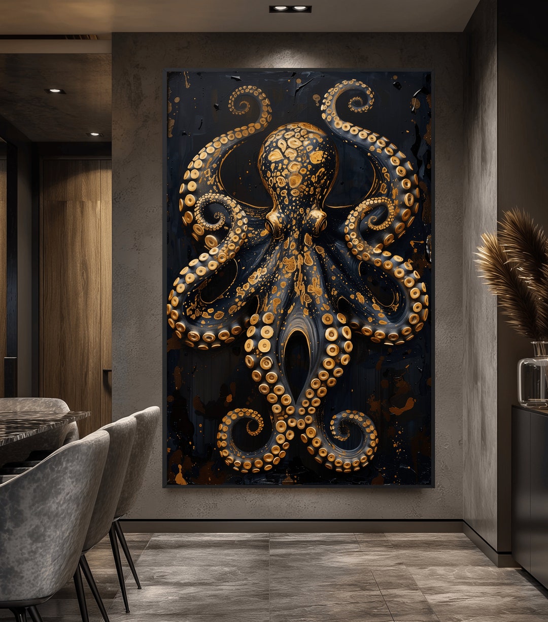 Octopus Abstract Art Digital Print, Octopus, Octopus Wall Art, Octopus ...