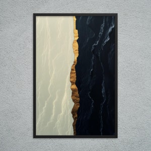 Black White and Gold Marble Framed Poster, Black White Marble, Marble ...
