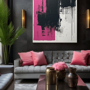 Pink Abstract Wall Art Print: Modern Home Decor (digital Download) - Etsy