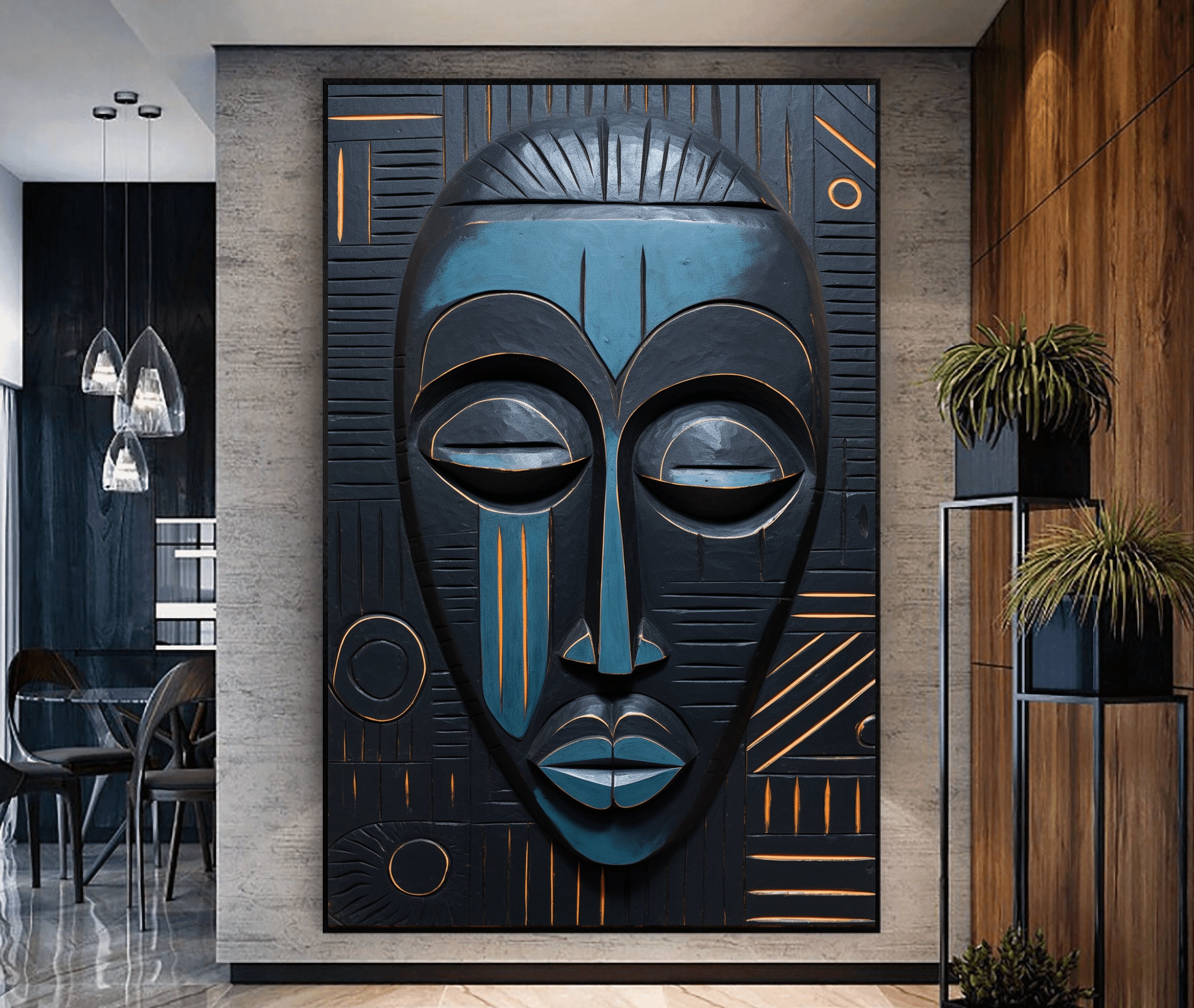 Tribal Mask Framed Poster, African Tribal Mask, African Mask, African ...