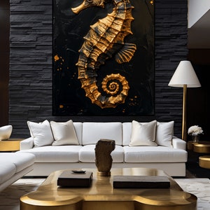Seahorse Abstract Art Framed Poster, Sea Horse, Sea Horse Wall Art, Sea ...