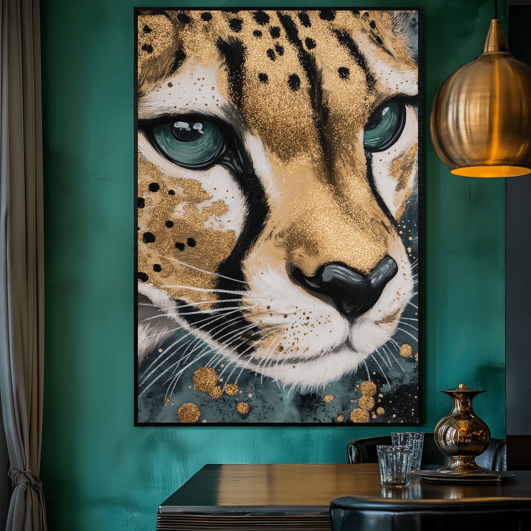 Cheetah Modern Art Digital Print, Cheetah Wall Art, Cheetah Print ...
