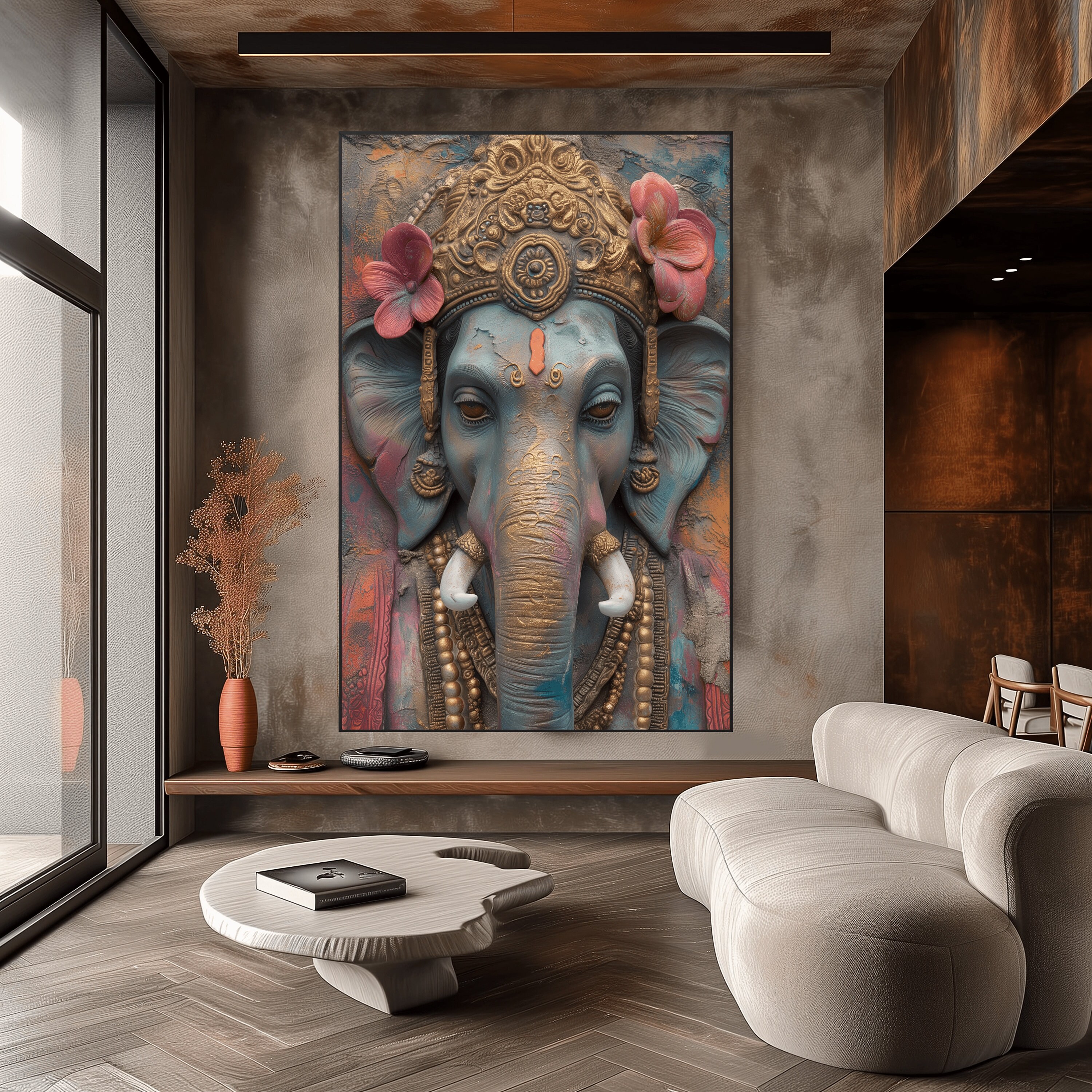 Ganesha Digital Print, Ganesha, Ganesha Wall Art, Ganesha Painting ...