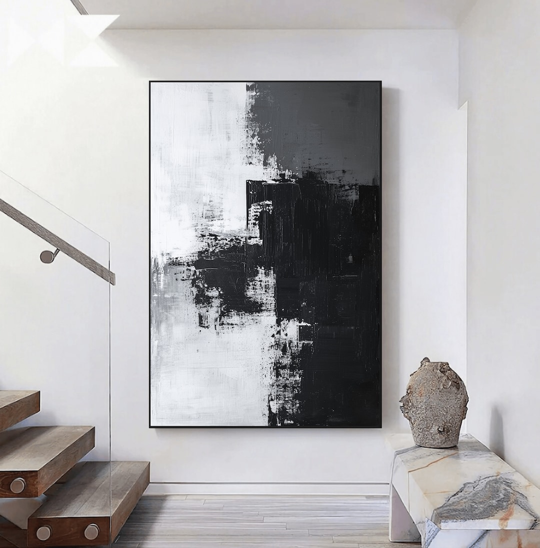 Black and White Abstract Art: Framed Matte Paper Poster - Etsy