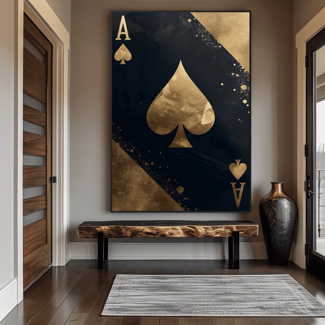 Ace of Spades Framed Poster, Black and Gold, Ace of Spades, Playing ...