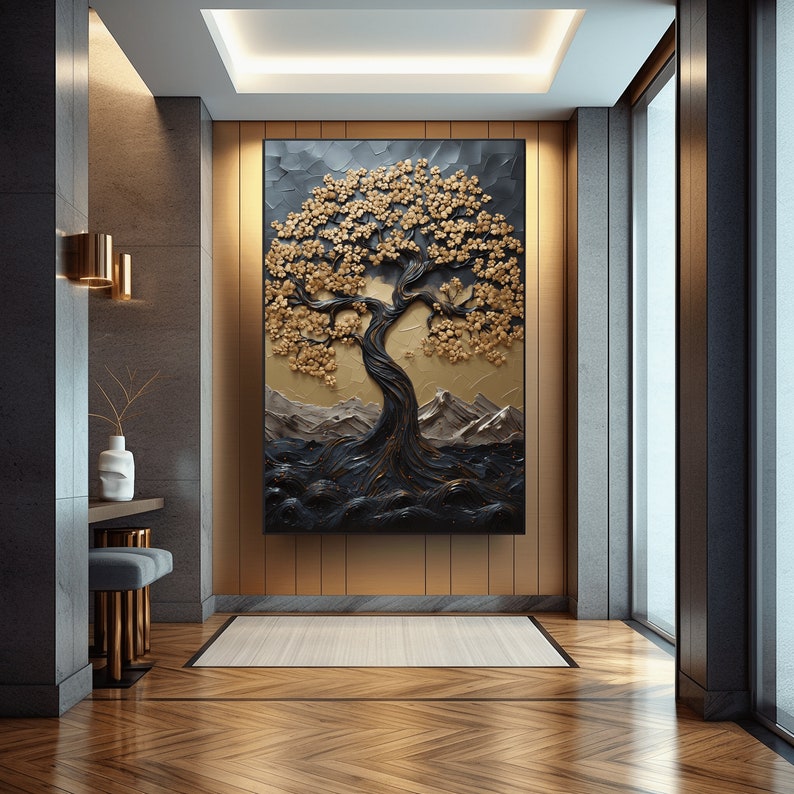 Tree Abstract Wall Art Framed Poster, Tree, Tree Painting, Tree Print ...