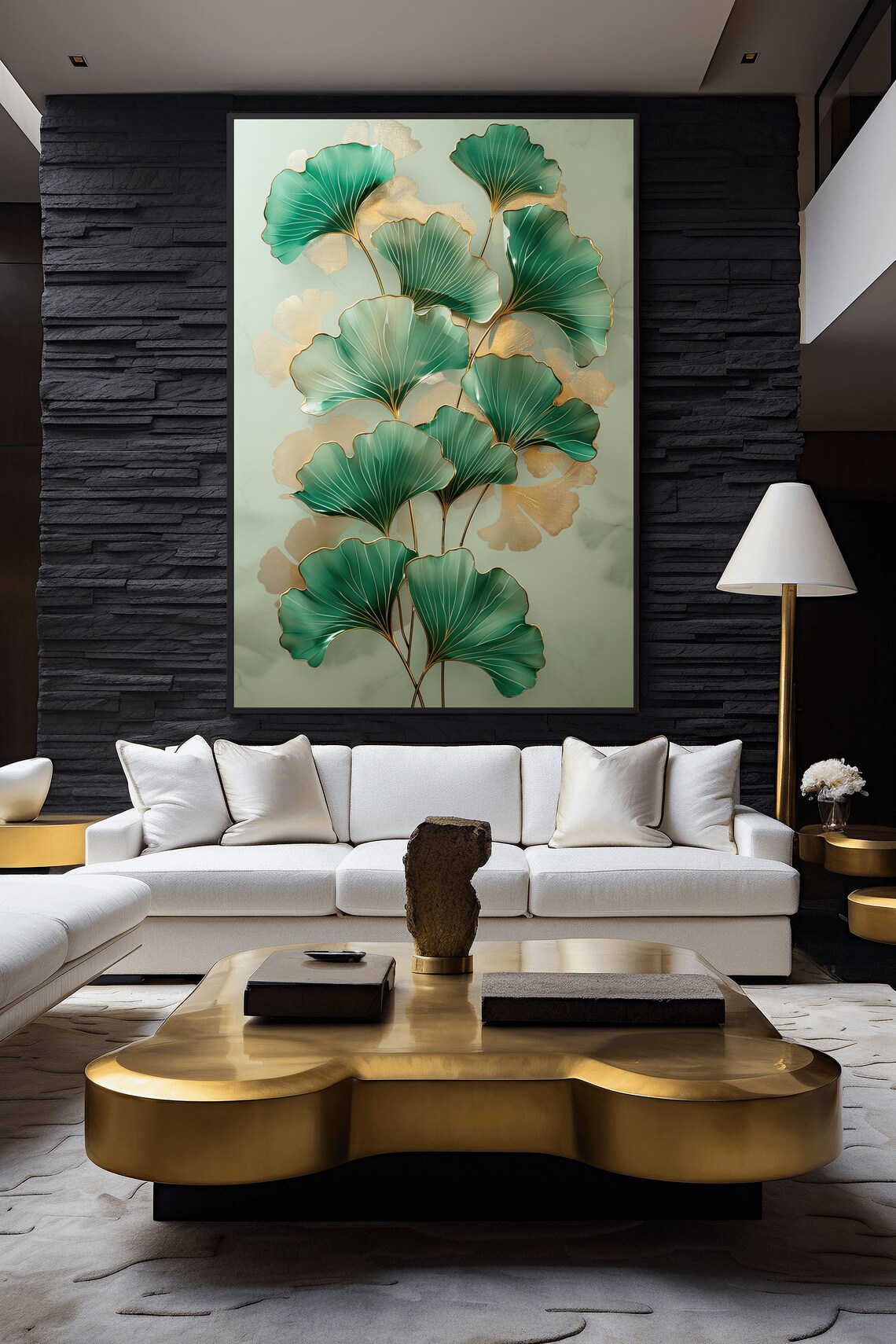 Ginkgo Leaf Abstract Art Print: Botanical Wall Decor (digital Download ...