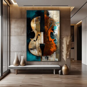 Violin Abstract Wall Art Canvas, Violin Wall Art, Abstract Wall Art ...