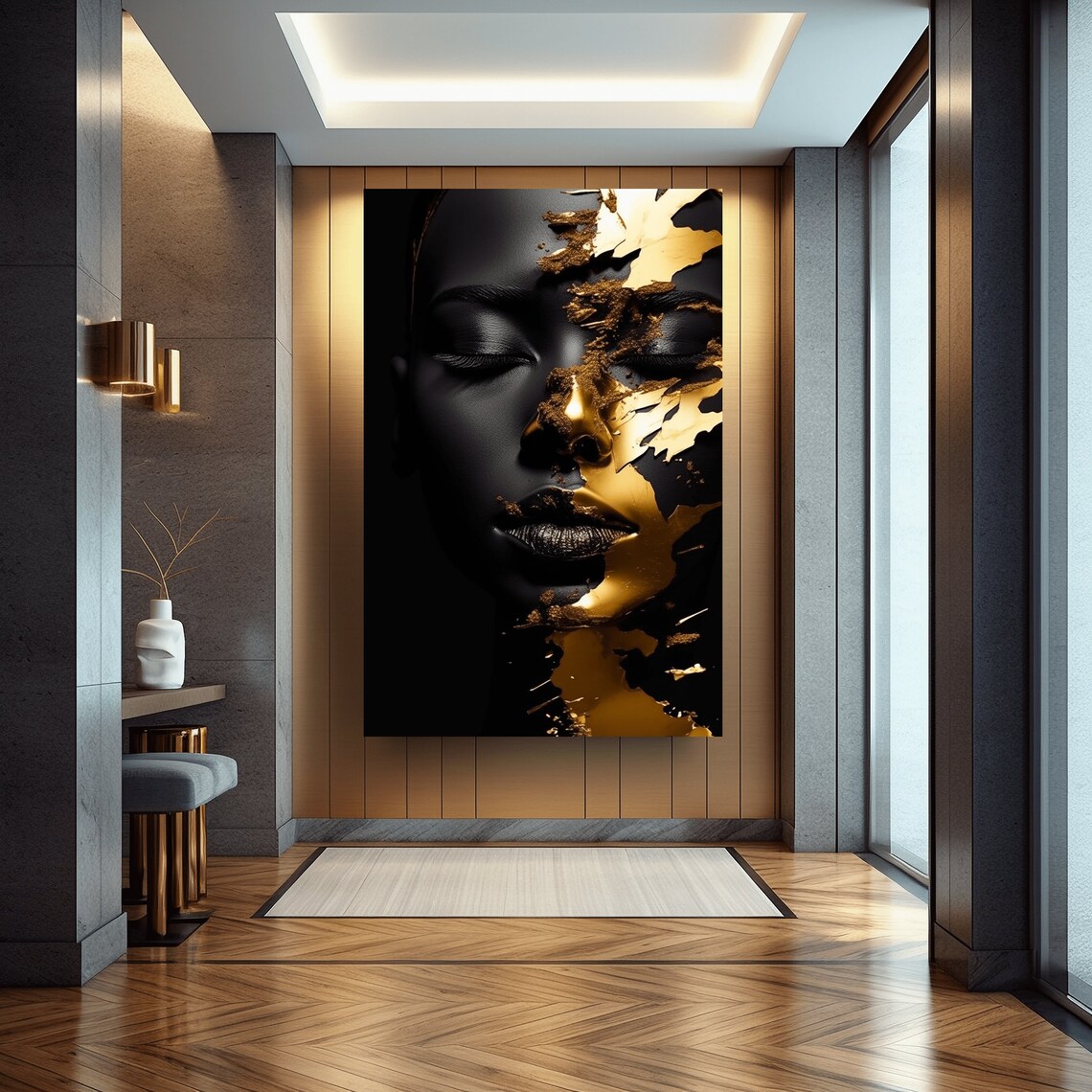 African Woman in Gold Framed Poster African Woman African - Etsy