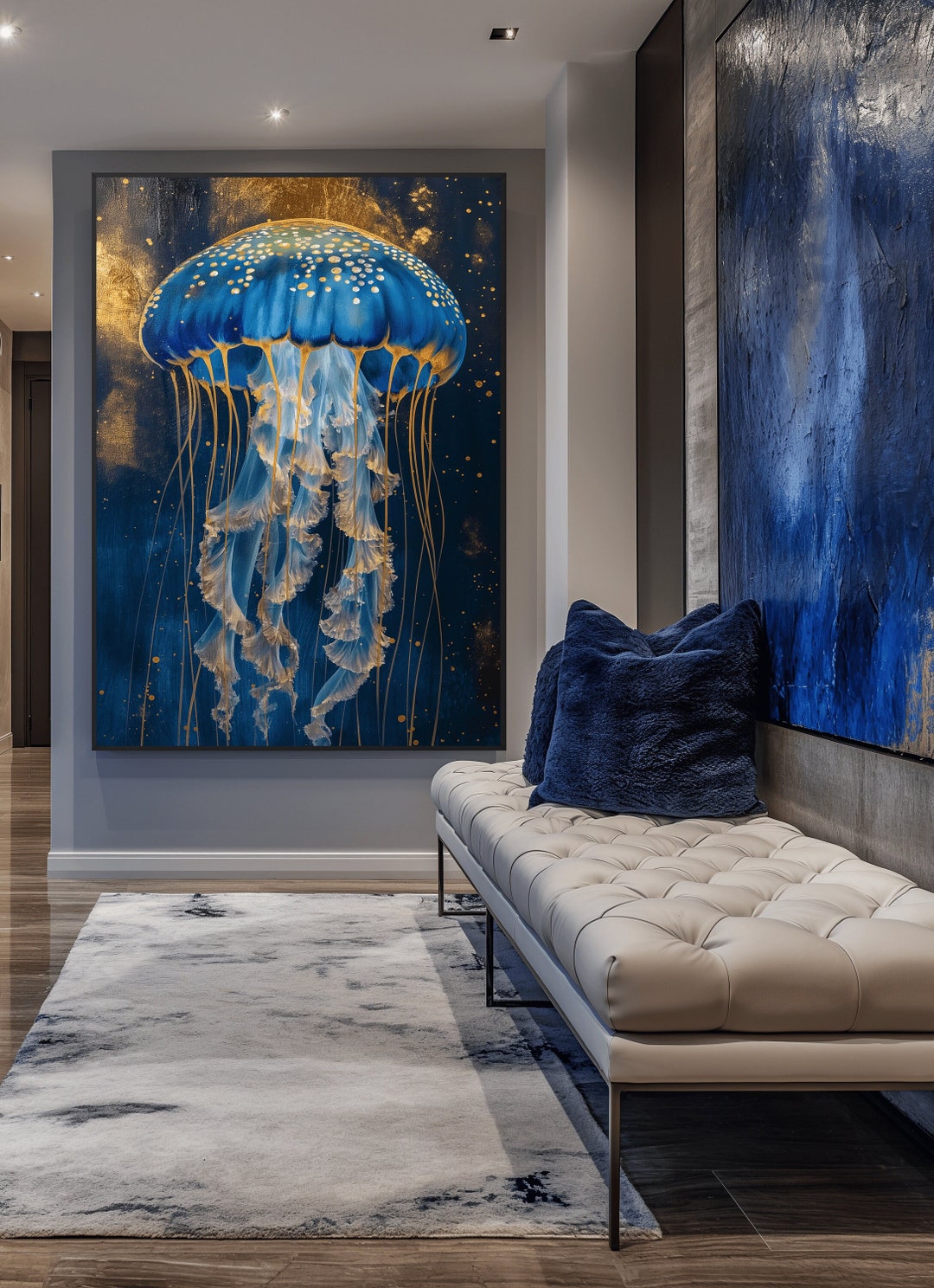 Jellyfish Abstract Art Framed Poster: Ocean Wall Decor - Etsy