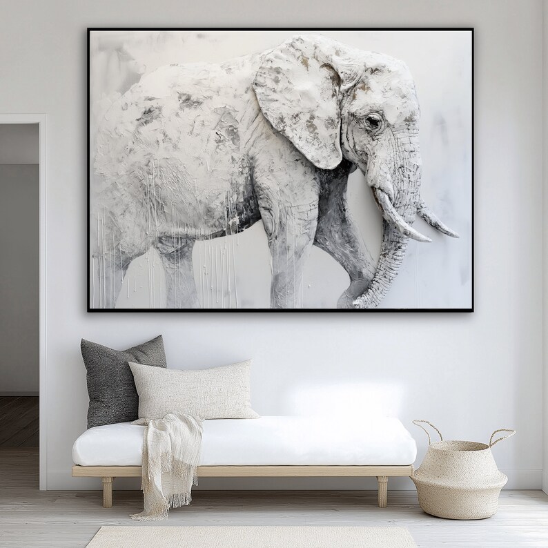 Elephant Abstract Art Digital Print, Elephant, Elephant Art, Elephant ...