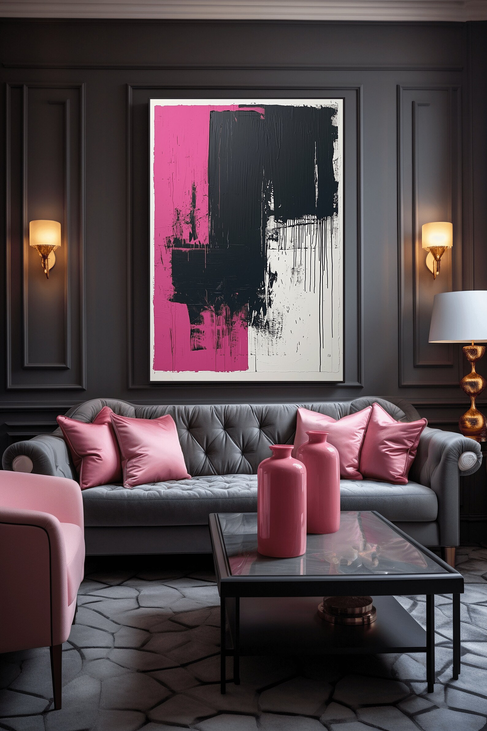 Pink Abstract Wall Art Print: Modern Home Decor (digital Download) - Etsy
