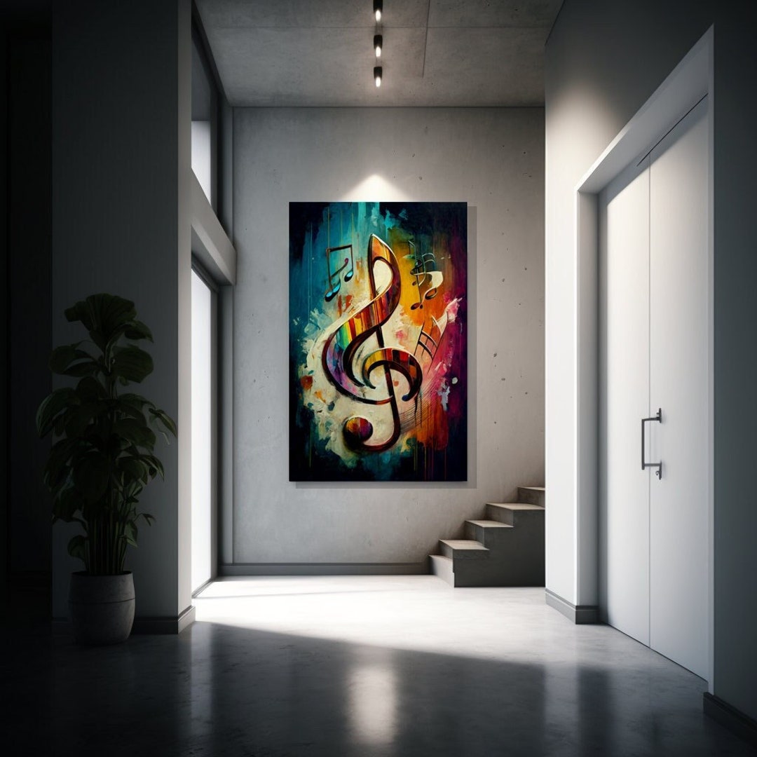 Music Note Abstract Digital Print Music Note Wall (Download Now) - Etsy