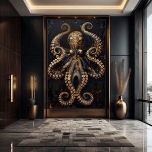 Octopus Abstract Art Digital Print, Octopus, Octopus Wall Art, Octopus ...