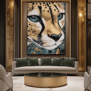 Cheetah Modern Art Digital Print, Cheetah Wall Art, Cheetah Print ...