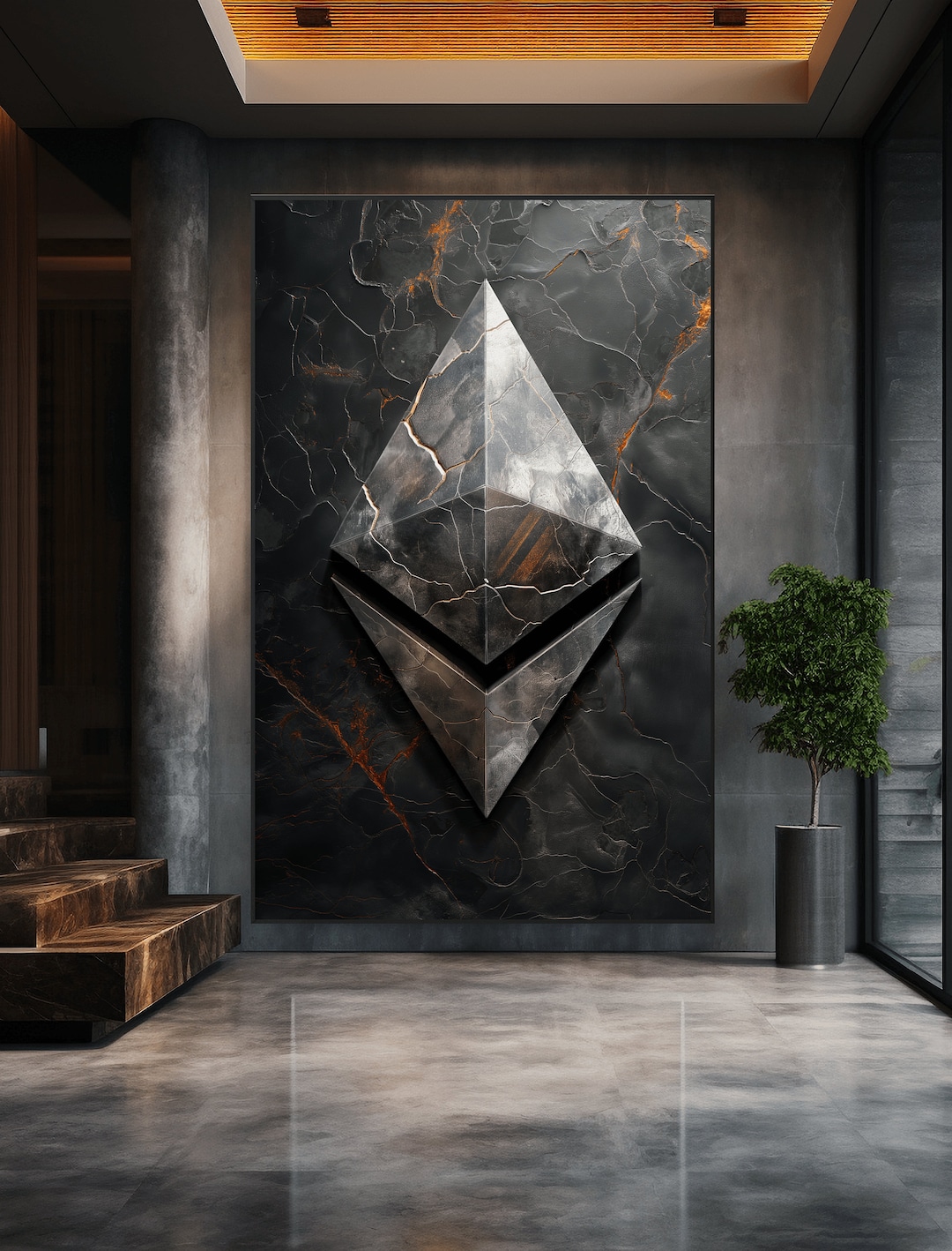 Impressão digital de arte abstrata Ethereum, Ethereum, Eth, Ethereum ...