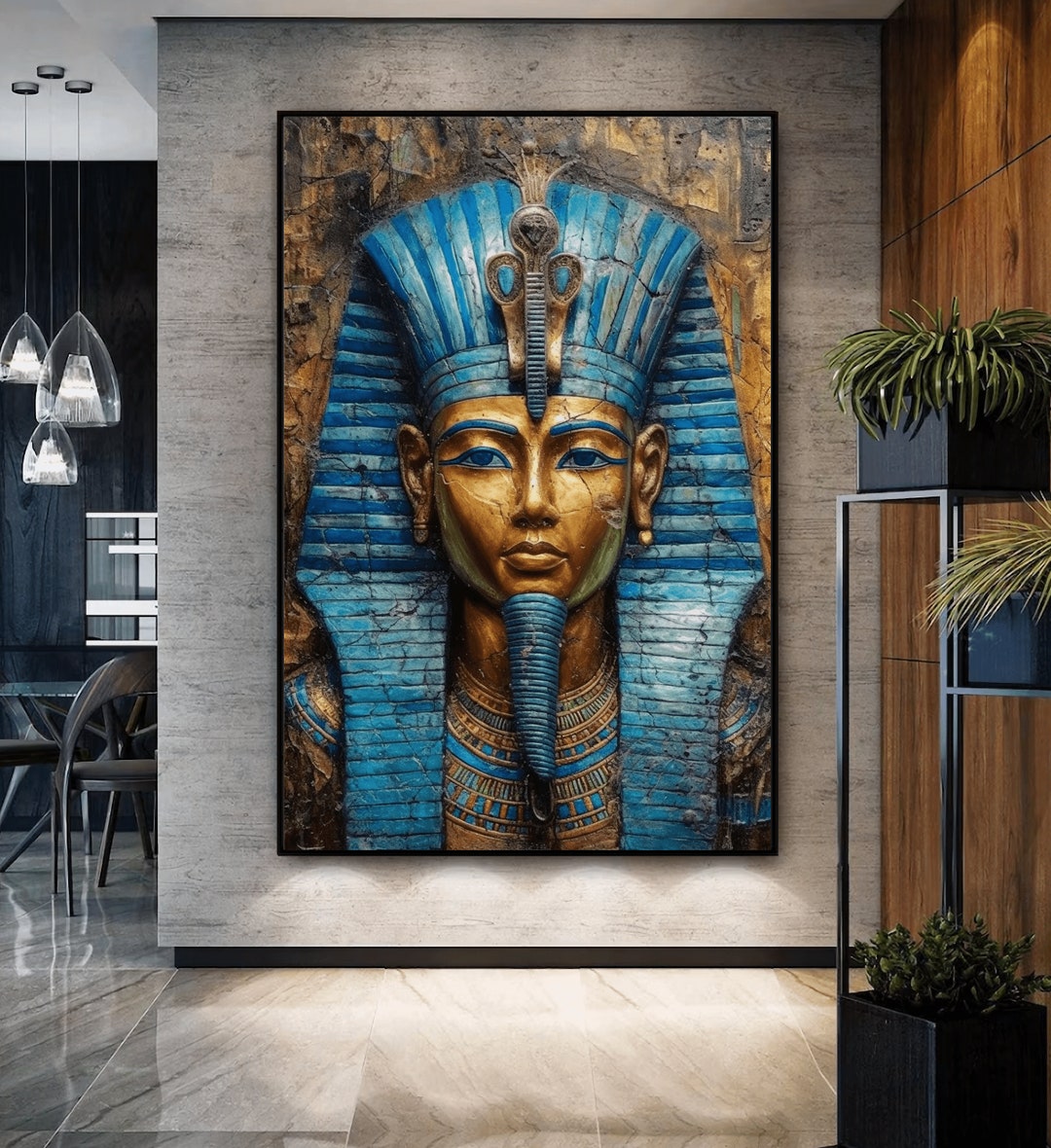 Tutankhamun Abstract Framed Poster, Tutankhamun, Pharaoh, Egyptian ...