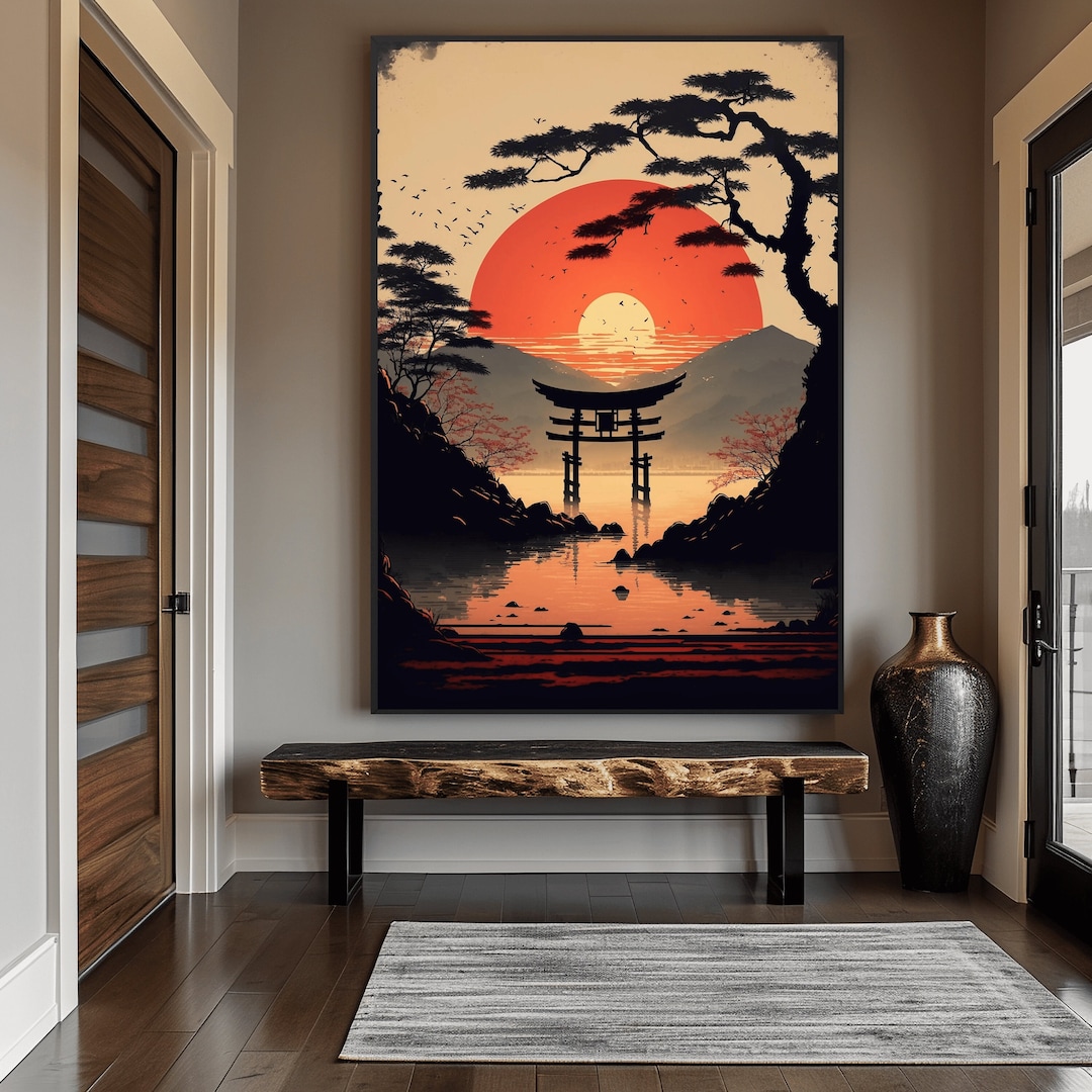 Japanese Landscape Wall Art Canvas, Japanese Landscape Art, Japanese ...