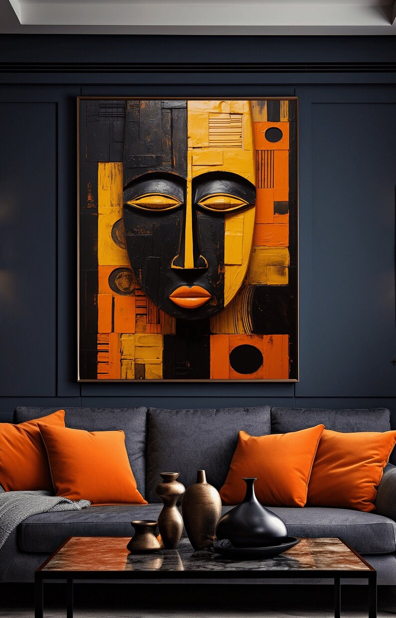 Framed African Tribal Mask Art: Modern Home Decor Poster - Etsy