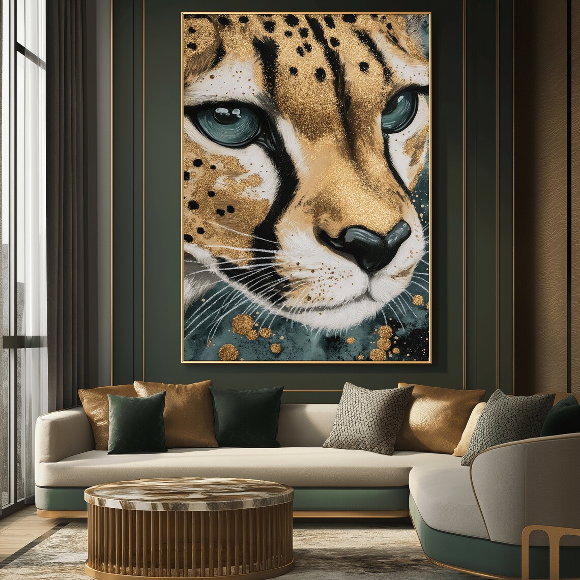 Cheetah Modern Art Print: Elegant Wildlife Wall Decor (digital Download ...