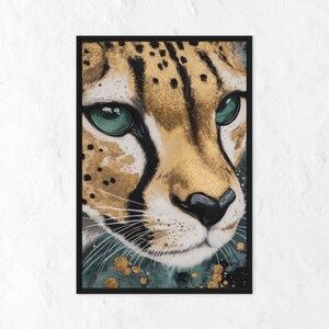 Cheetah Modern Art Framed Canvas, Cheetah Wall Art, Cheetah Print ...