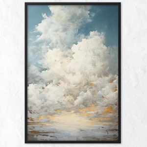 Clouds Wall Art Framed Poster, Cloud Wall Art, Cloud Painting, Cloud ...